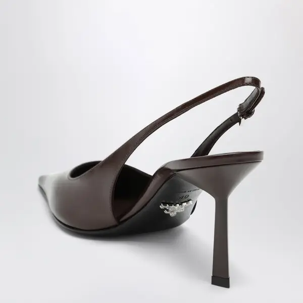 Prada Burnt Leather Slingback Pumps