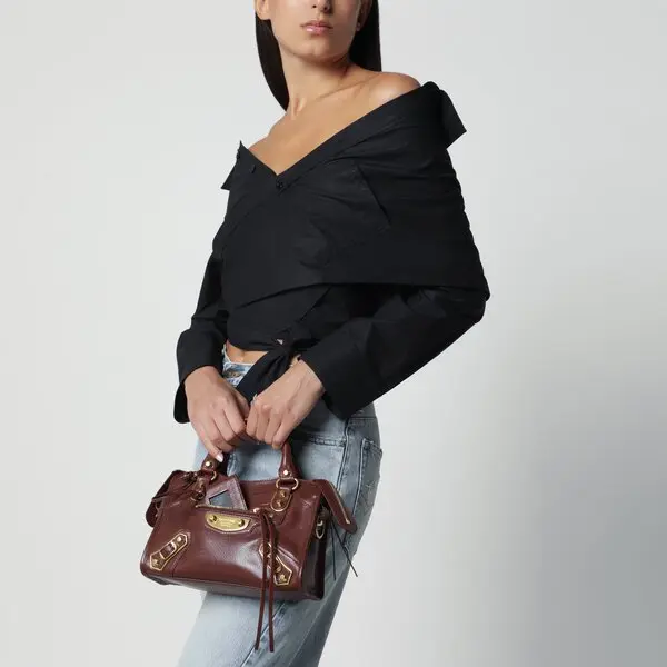 Balenciaga Burgundy Le City Uptown Mini Bag - Red