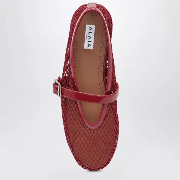 Alaïa Mesh And Patent Leather Ballet Flats - Red