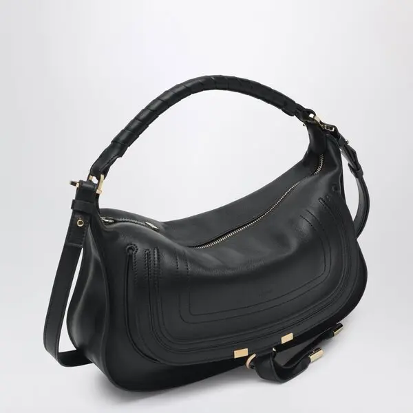 Chloé Small Marcie Leather Bag In Black - Blue