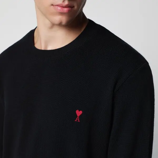 AMI Paris Crewneck Sweater With De Cœur Embroidery