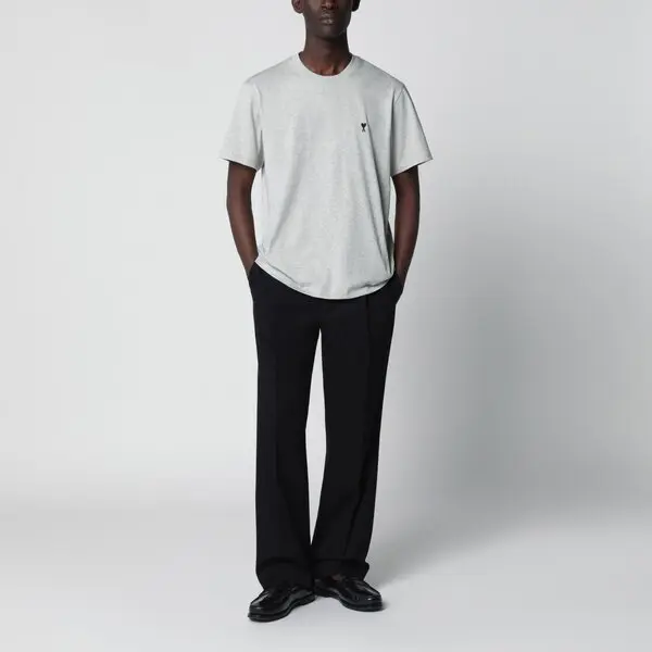 AMI Paris T-shirt De Coeur In Cotton - Grey