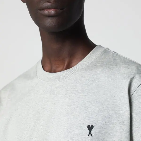 AMI Paris T-shirt De Coeur In Cotton - Grey
