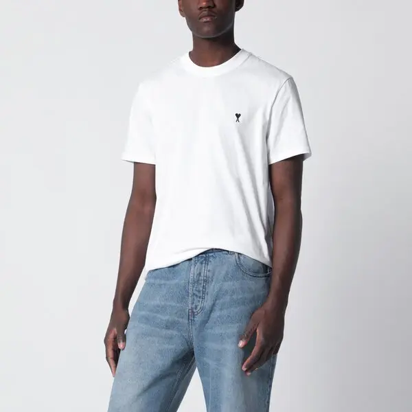 AMI Paris T-shirt De Coeur In Cotton - White