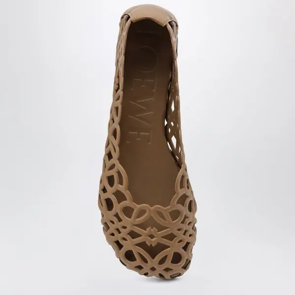 Loewe Petal Anagram Leather Ballet Flats