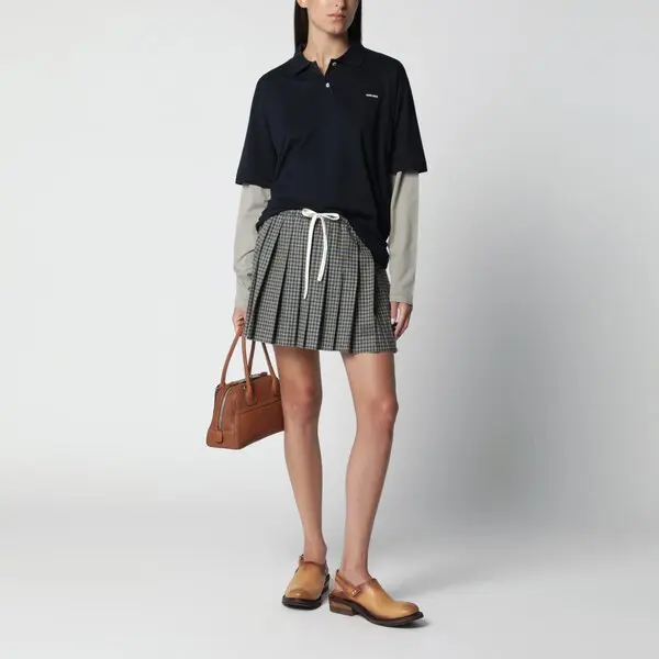 Miu Miu Olive Cotton Jersey Polo Shirt - Blue