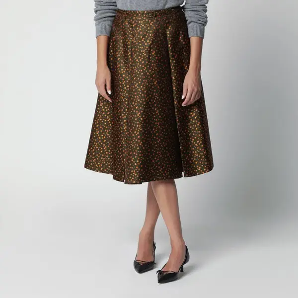 Prada Military Floral Skirt - Green