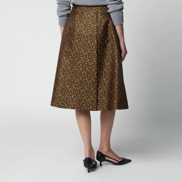 Prada Military Floral Skirt