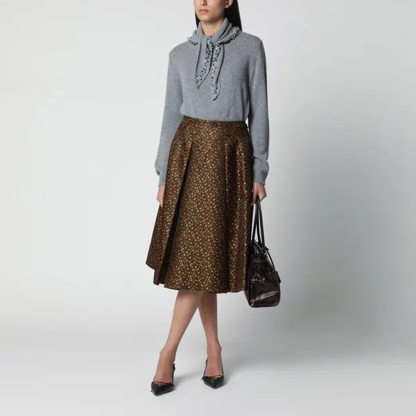Prada Cashmere Sweater With Jeweled Scarf