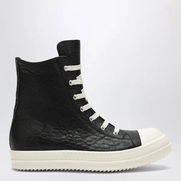 Rick Owens High-top Sneakers In Textured Leather