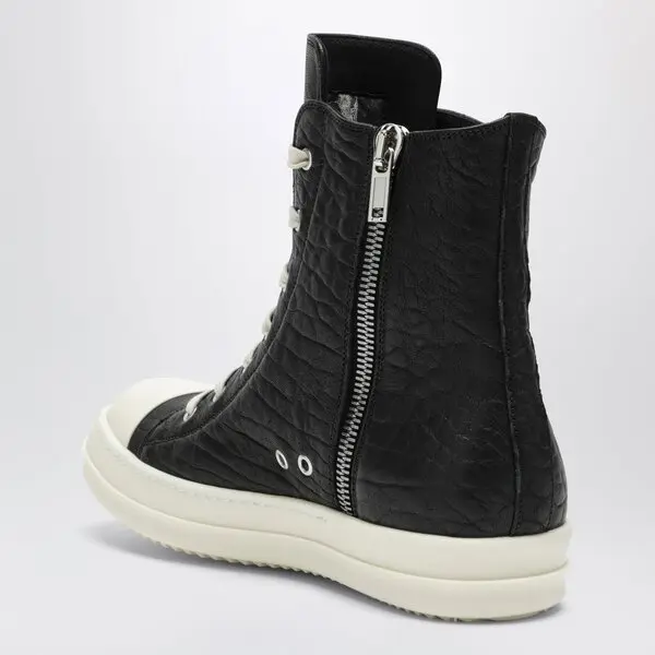Rick Owens High-top Sneakers In Textured Leather
