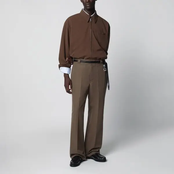 Prada Blouson In Tobacco Technical Fabric