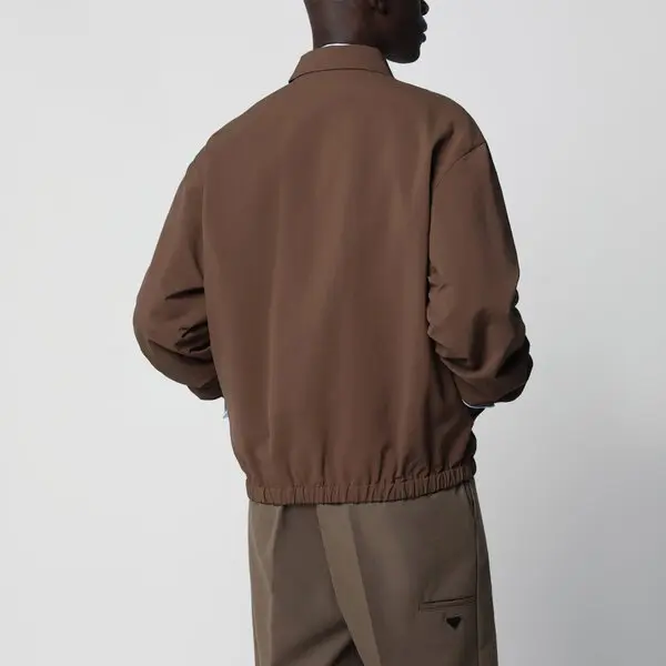 Prada Blouson In Tobacco Technical Fabric