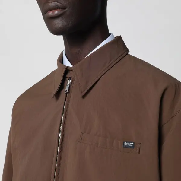 Prada Blouson In Tobacco Technical Fabric