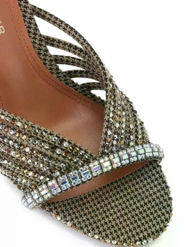 Kurt Geiger Crystal-embellished Houndstooth Sandals