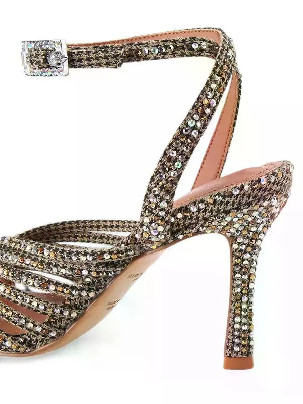 Kurt Geiger Crystal-embellished Houndstooth Sandals