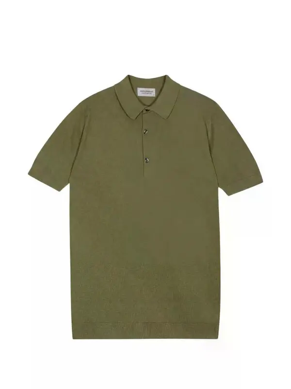 John Smedley Button Polo Shirt - Green