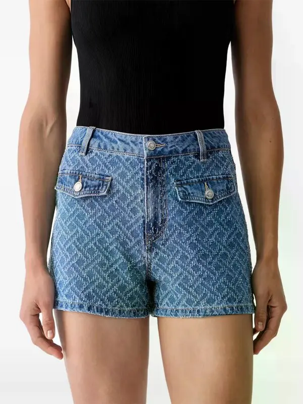 MORGAN Monogram Jacquard Denim Shorts