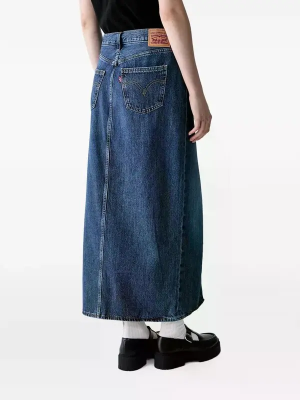 LEVI'S Front-slit Denim Maxi Skirt