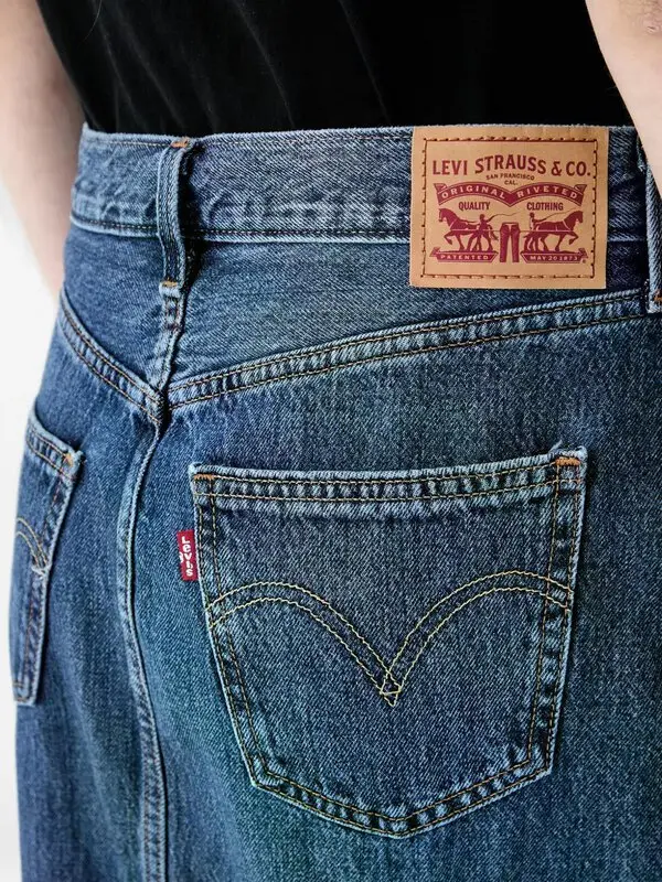 LEVI'S Front-slit Denim Maxi Skirt