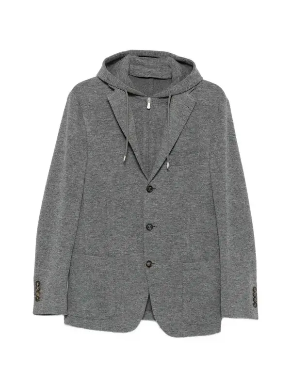 Eleventy Hooded Single-breasted Jacket