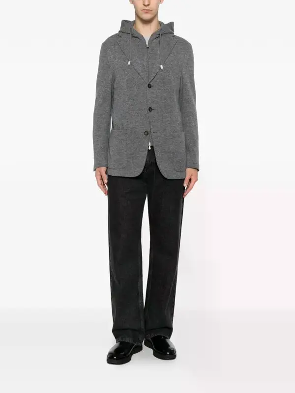 Eleventy Hooded Single-breasted Jacket