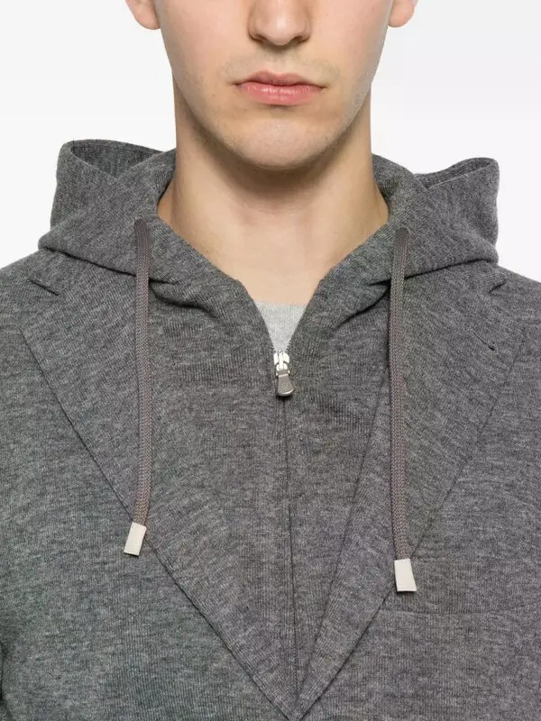 Eleventy Hooded Single-breasted Jacket
