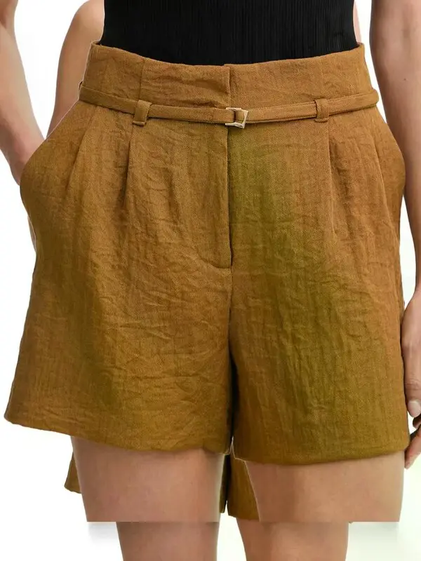 MORGAN Belted Shorts - Brown