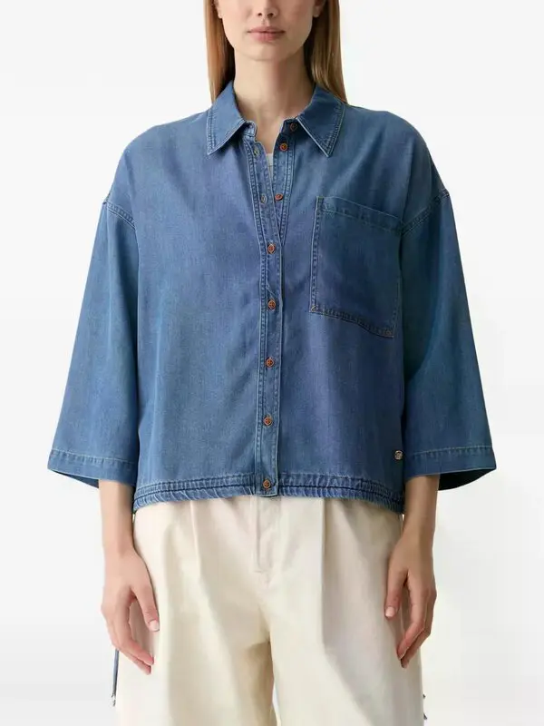 MOS MOSH Mmtessa Drawstring-hem Denim Shirt