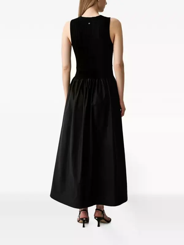 PEDRO DEL HIERRO Ribbed-knit Smocked Midi Dress - Black