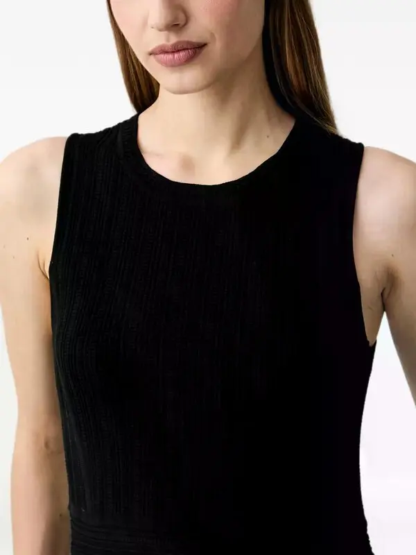 PEDRO DEL HIERRO Ribbed Knit Smocked Midi Dress
