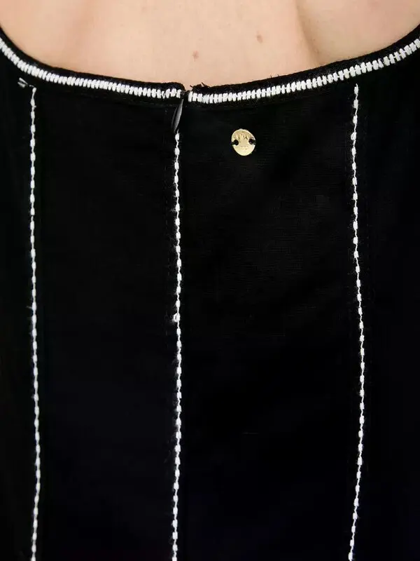 PEDRO DEL HIERRO Contrast-topstitched Square-neck Dress