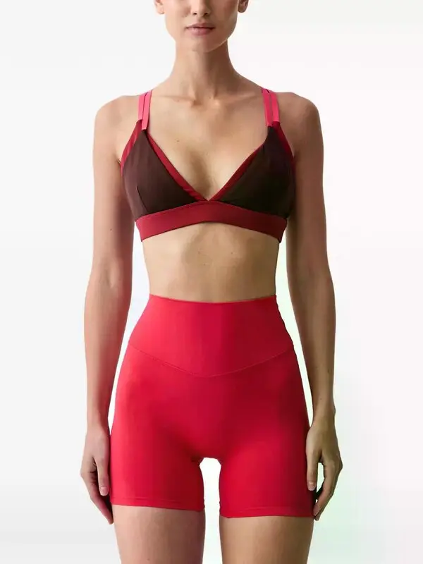P.E Nation Strappy Colour-block Sports Bra - Red