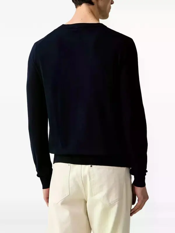 TRUSSARDI Logo-embroidered Crew-neck Sweater - Blue