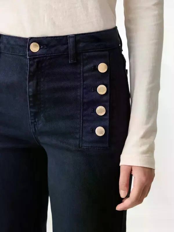 VICOLO Button-detail Flared Jeans