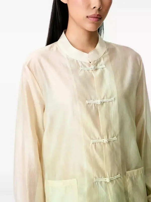 VICOLO Frog-fastening Band-collar Shirt