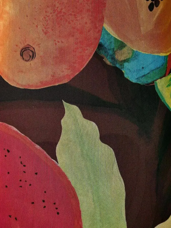 NEVER FULLY DRESSED Fruit-print Mesh Dress