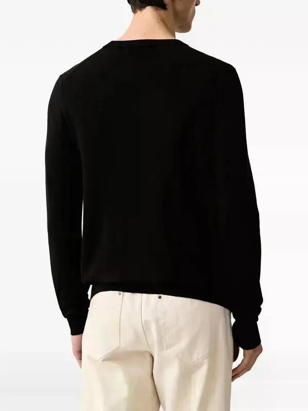 TRUSSARDI Logo-embroidered Crew-neck Sweater - Black
