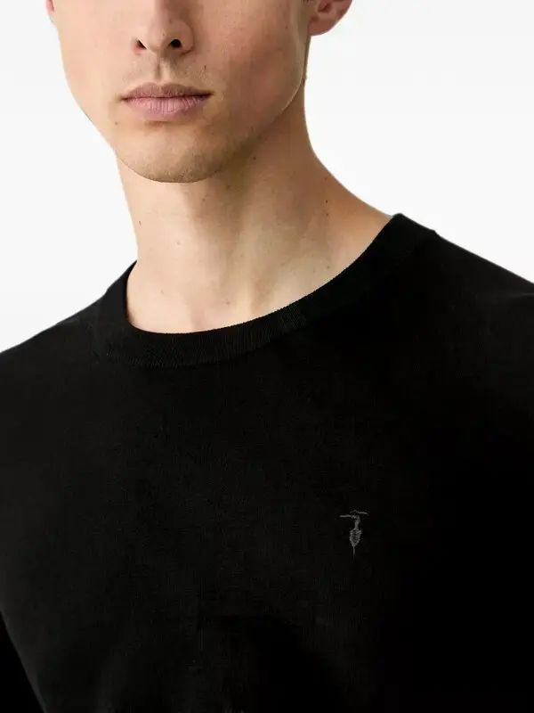 TRUSSARDI Logo-embroidered Crew-neck Sweater - Black
