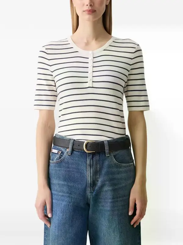 MOS MOSH Mmaliz Caliz Striped Button-up Top