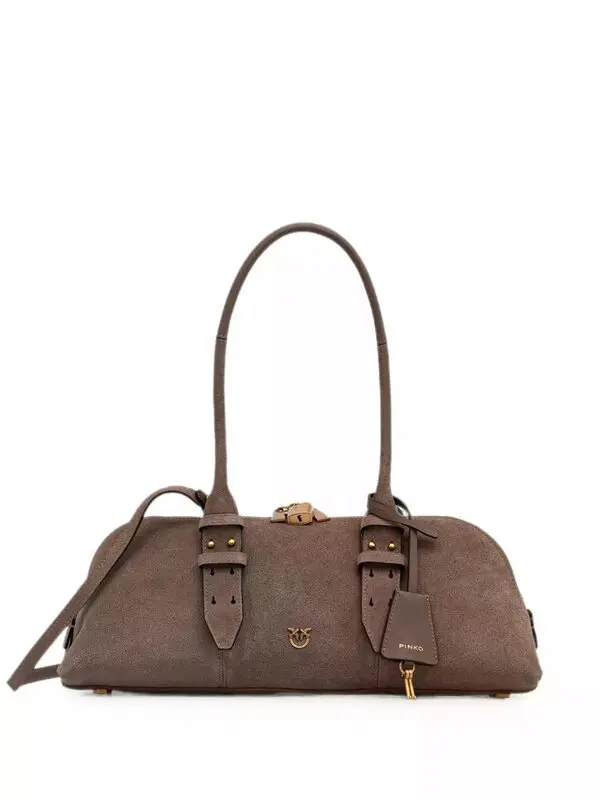 Pinko Large Escape Suede Shoulder Bag - Brown