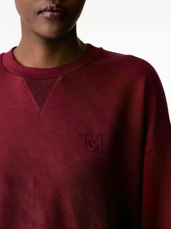 MOS MOSH Kiki Celli Logo-embroidered V-insert Sweatshirt