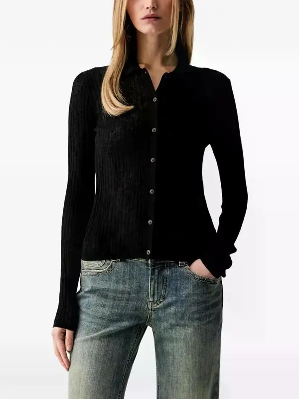 Miss Sixty Ribbed Embroidered Cardigan