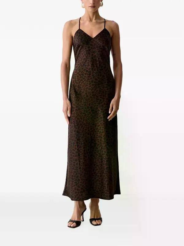 MORGAN Leopard-print Backless Maxi Dress