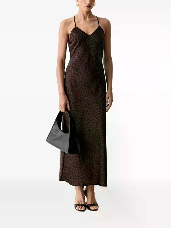 MORGAN Leopard-print Backless Maxi Dress