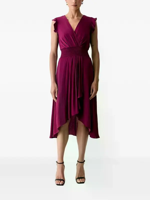 MORGAN Ruffled-sleeve Asymmetric Dress