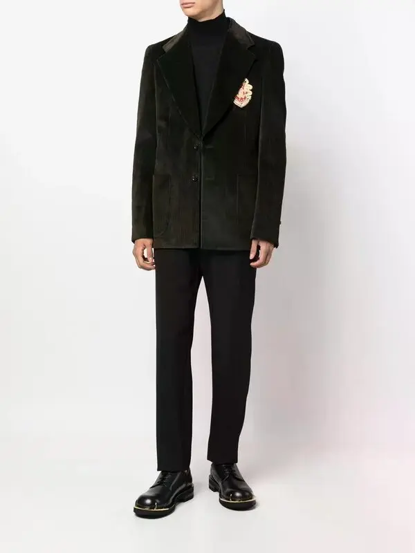 Roberto Cavalli Monogram Patch Corduroy Blazer