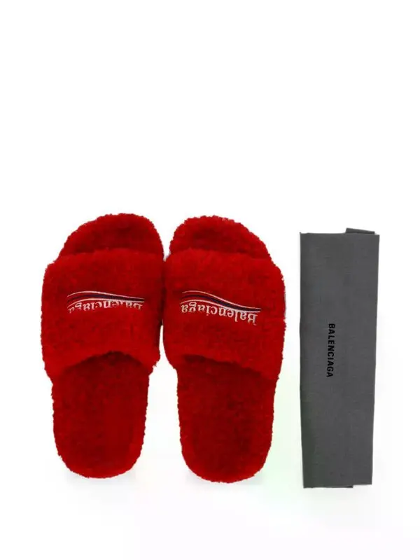 Balenciaga Furry Flat Mules