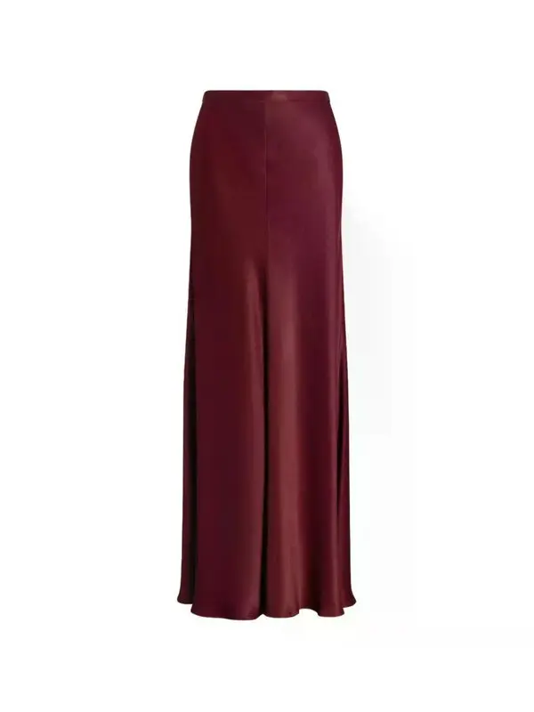 Alberta Ferretti Satin-finish Maxi Skirt - Red