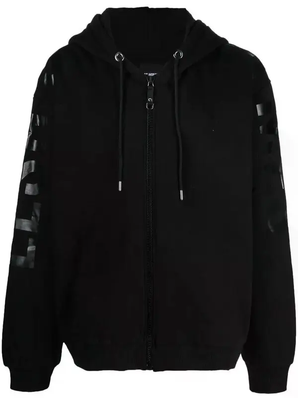 LES HOMMES Logo-print Zip-up Hoodie